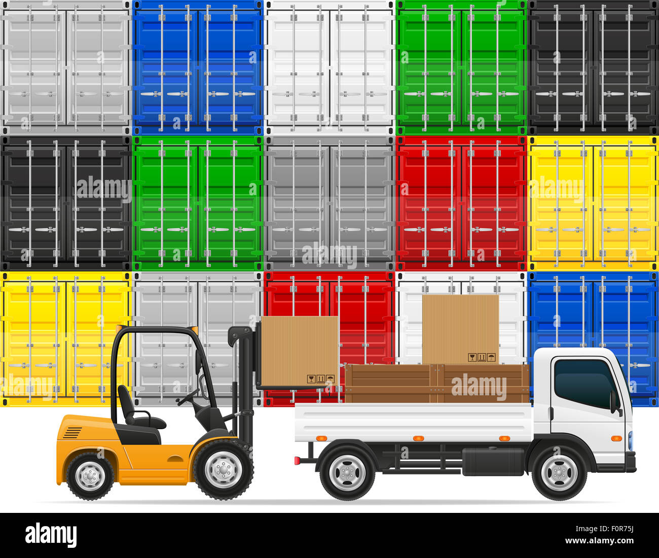freight transportation concept illustration isolated on white ...
