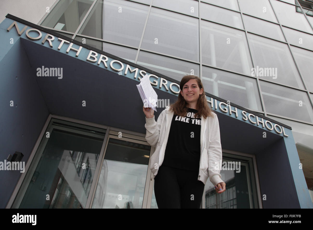 GCSE school pupil receives her exam results in a British state ...