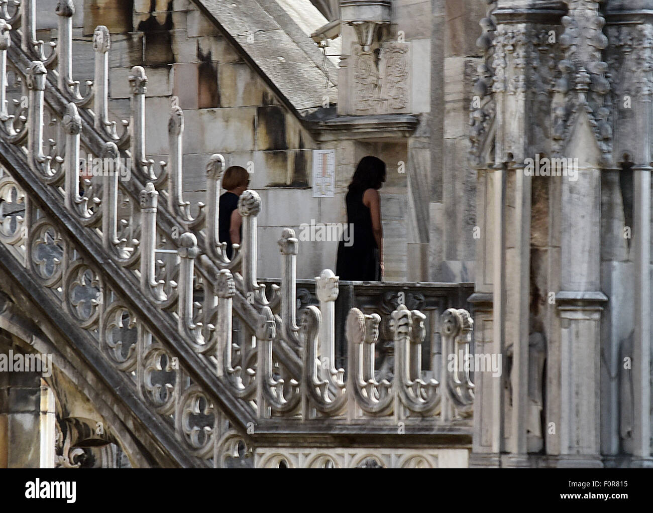 First Lady Michelle Obama visits Duomo Cathedral with her daughter ...