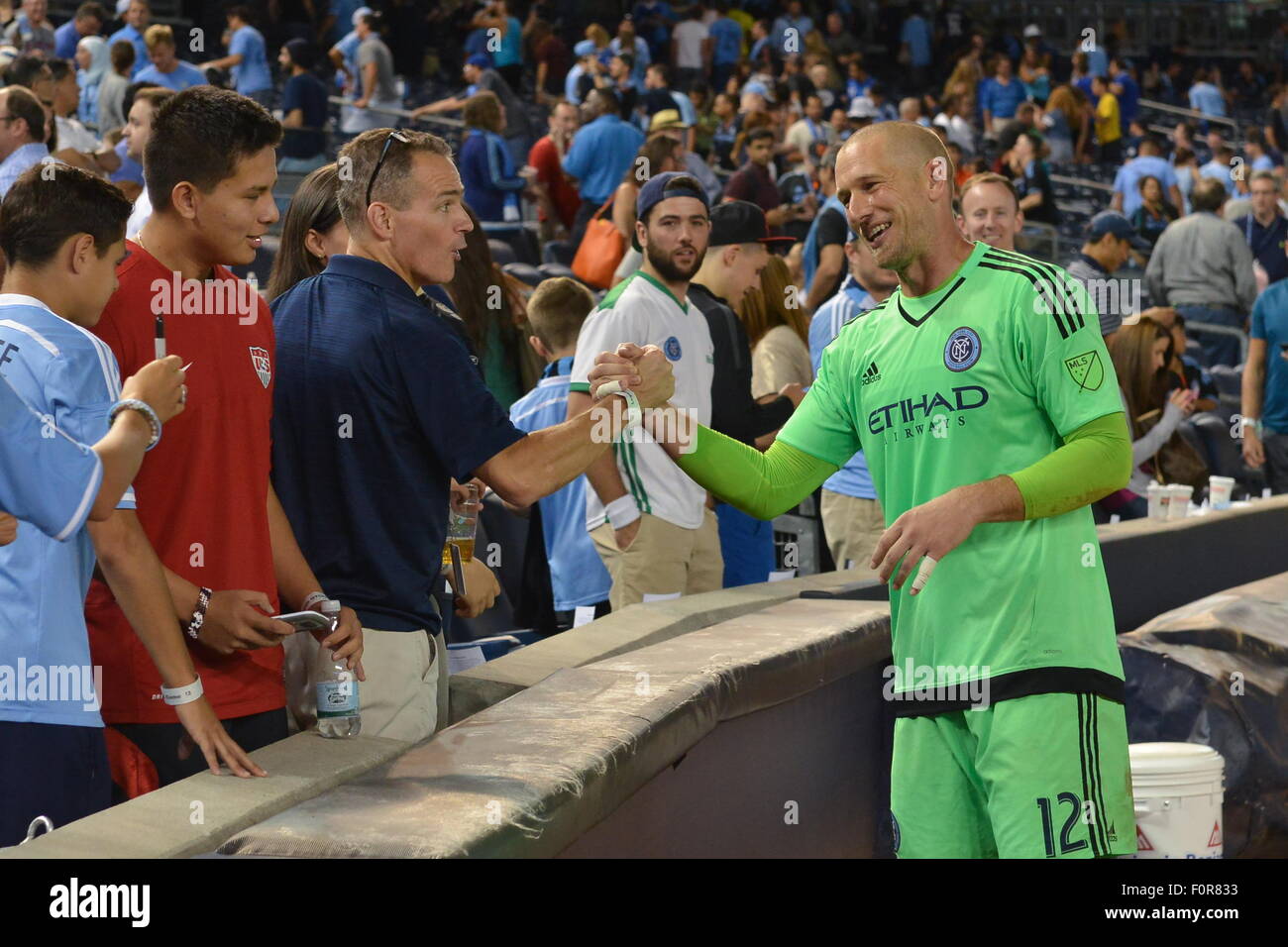 the Bronx, NY, USA. 13th Aug, 2015. Josh Saunders (NYCFC), AUGUST 13 ...