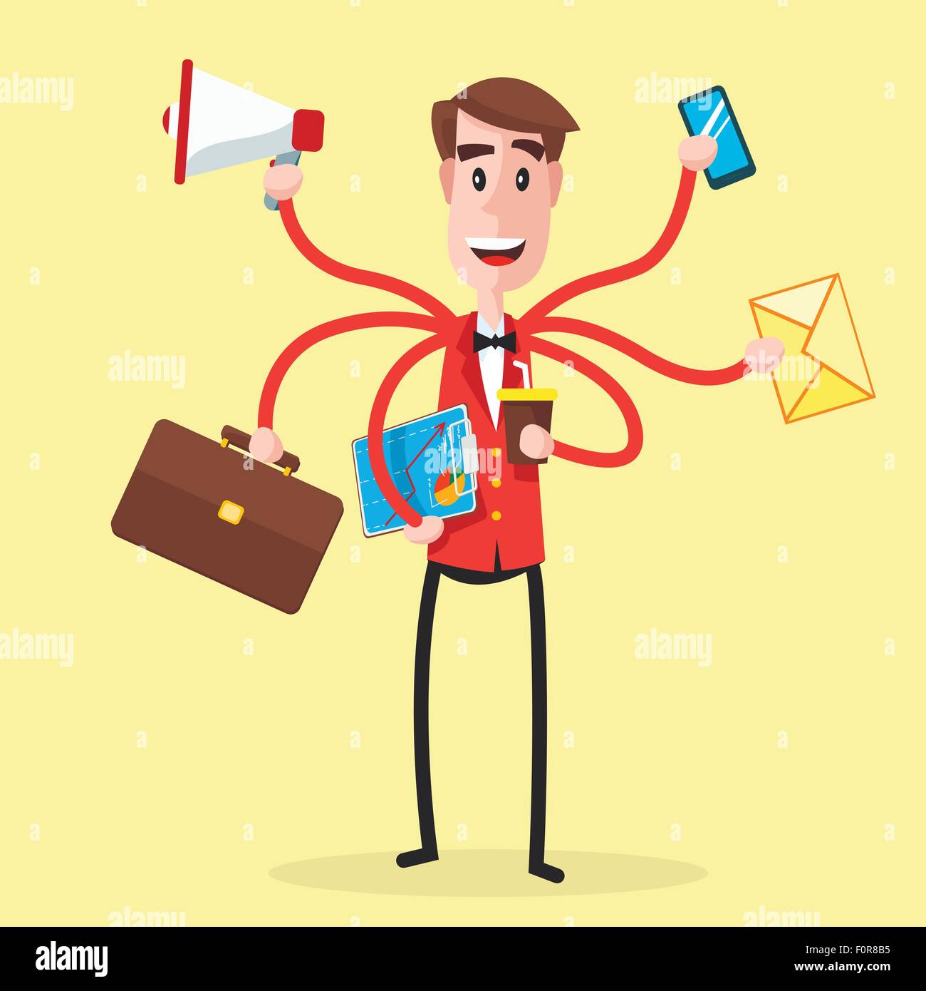 Multitasking phone concept cartoon mobile hi-res stock photography and ...