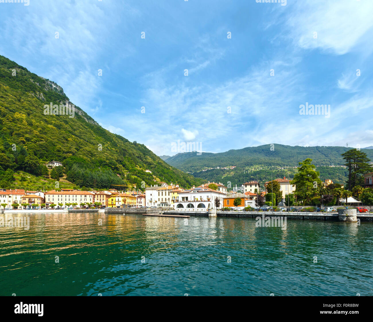 Lake Como (Italy) shore summer view from ship board Stock Photo - Alamy
