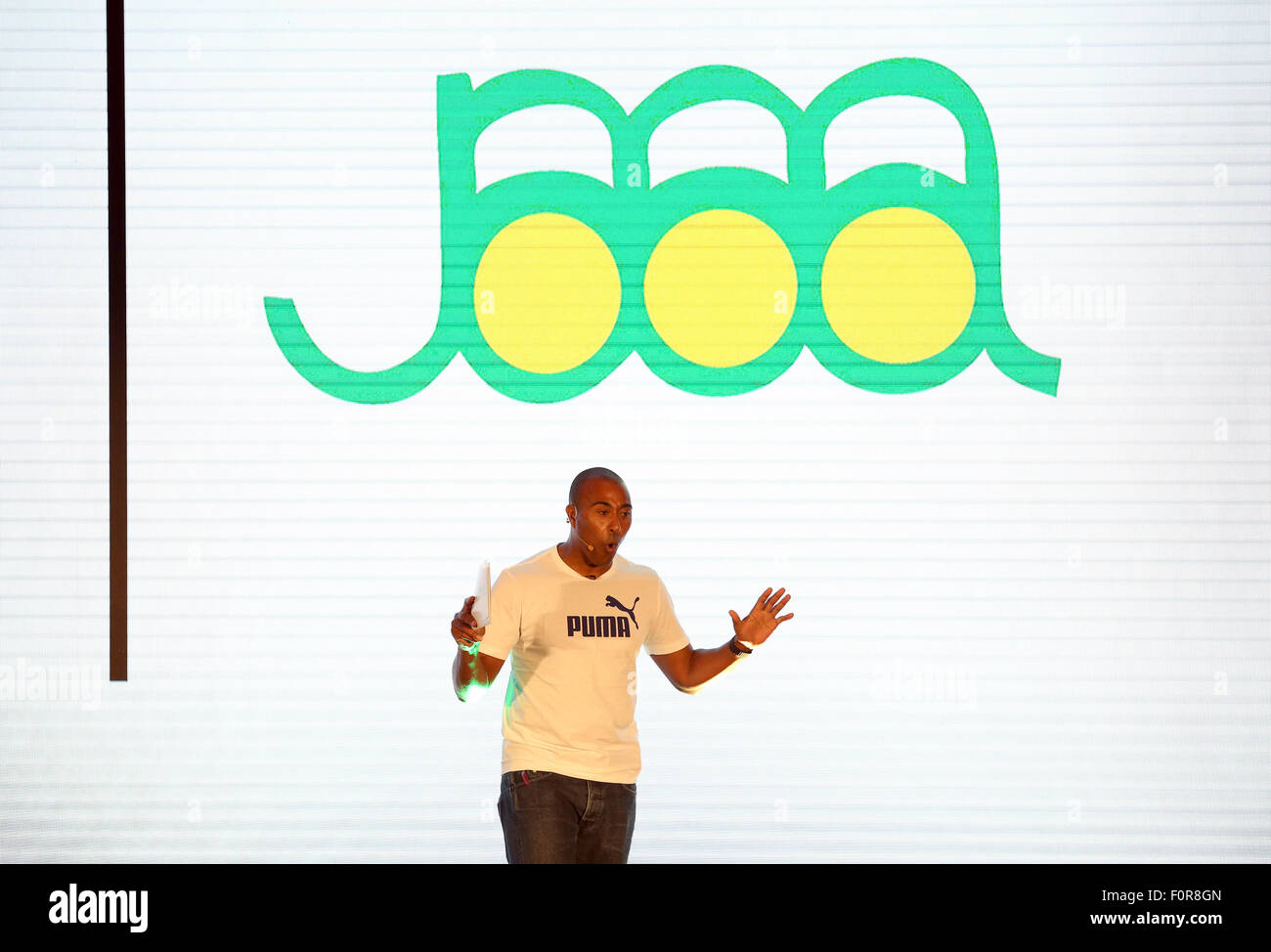 Bejing, China. 20th Aug, 2015. Former British Hurdle Sprinter Colin ...