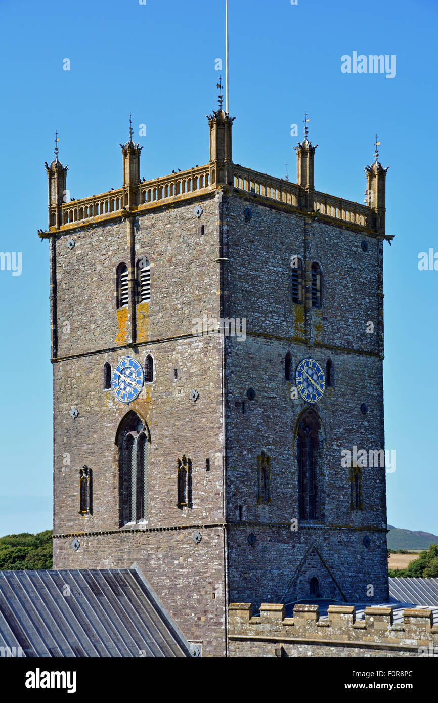 St Davids Cathedral Square Clock Tower High Resolution Stock ...