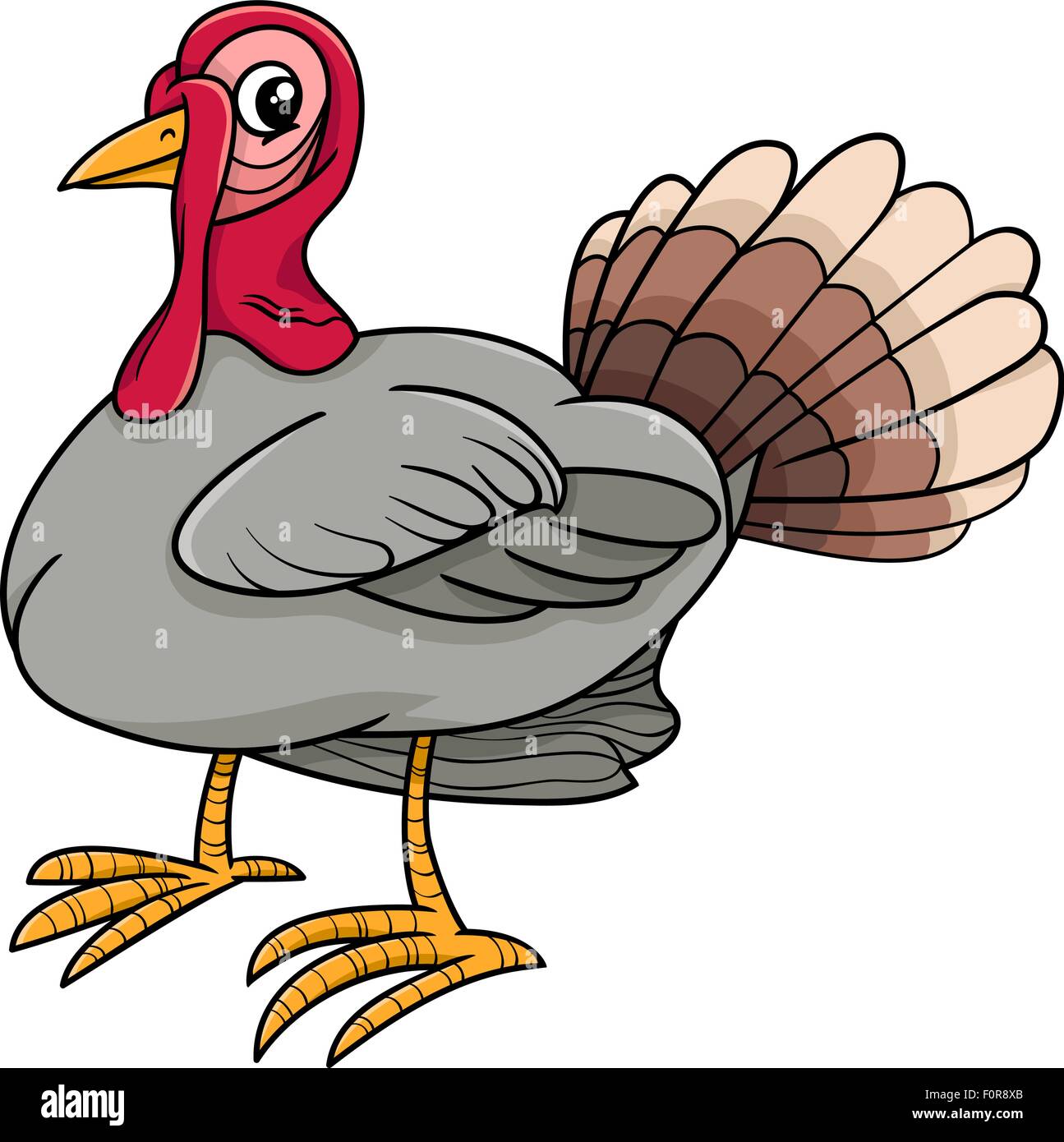 Cartoon Illustration of Turkey Farm Bird Animal Character Stock Vector ...