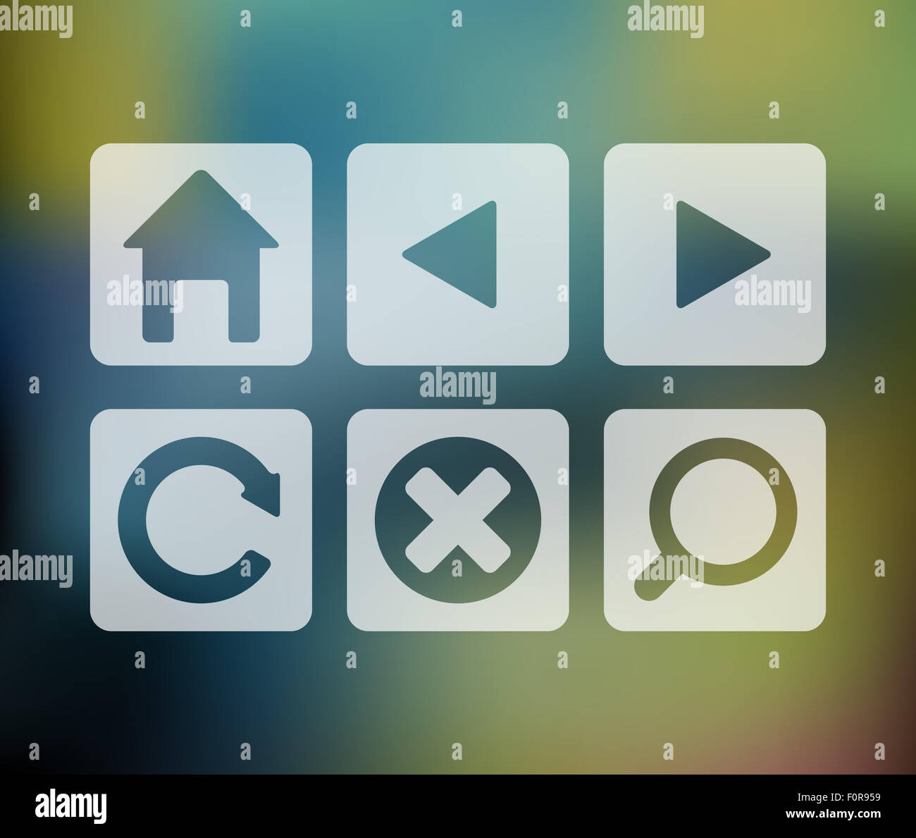 Vector set of browser icons on abstract colorful mesh background, eps10 ...