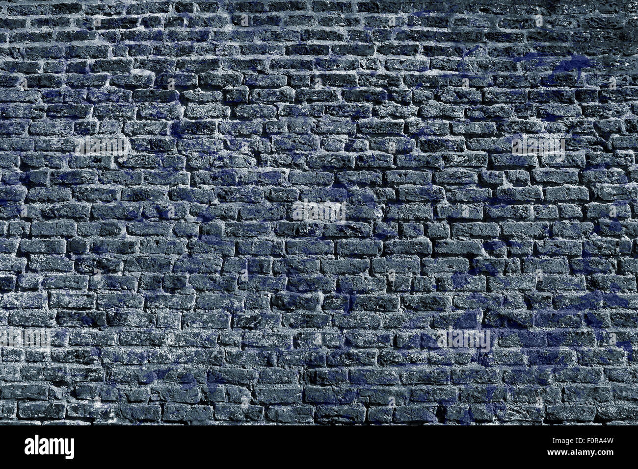 Blue toned image of old brick wall for backdrops Stock Photo - Alamy
