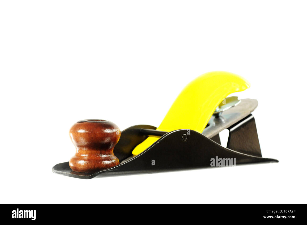 Small wood plane isolated on a white background Stock Photo - Alamy