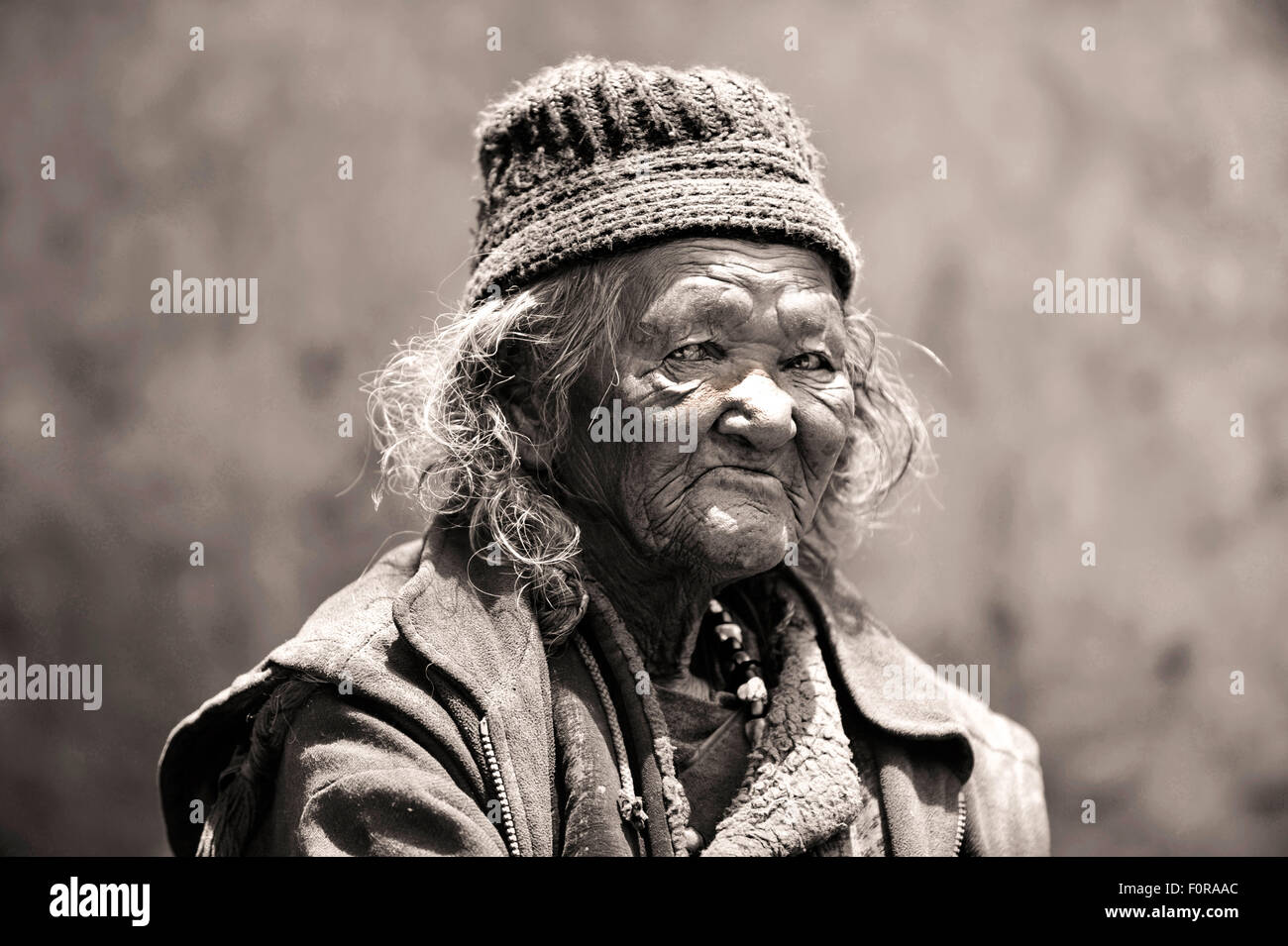 India Jammu Kashmir Ladakh Portrait of a Ladakhi woman Stock Photo - Alamy