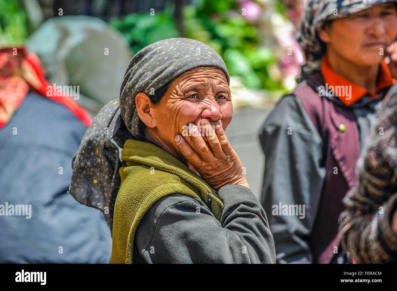 India Jammu Kashmir Ladakh Portrait of a village woman Stock Photo - Alamy