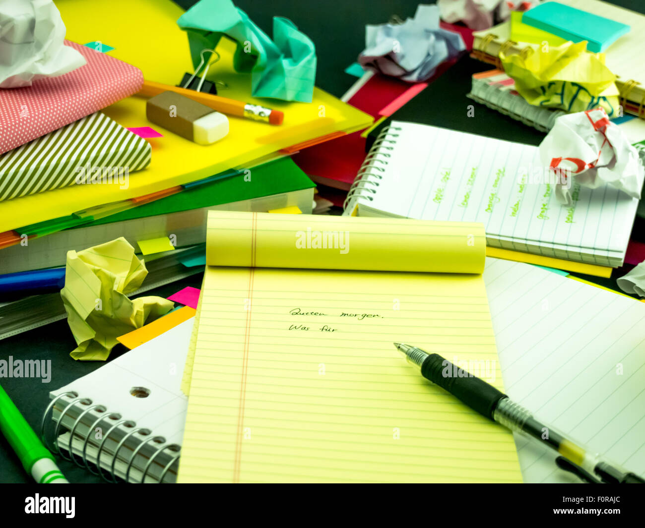 Learning New Language Writing Words Many Times on the Notebook; German ...