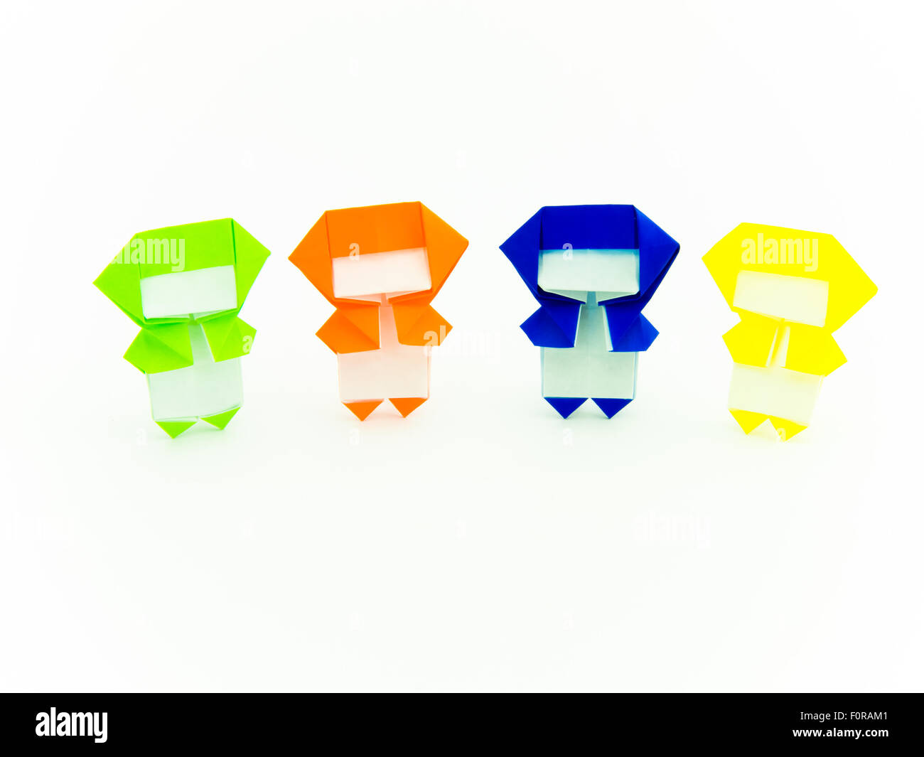 Colorful origami ninjas are cute and playing together Stock Photo - Alamy