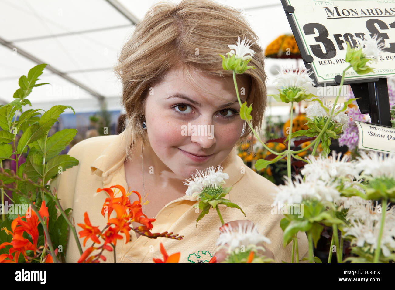 Alice Fitton, Golden Clough Nursery, putting the finishing touches to ...