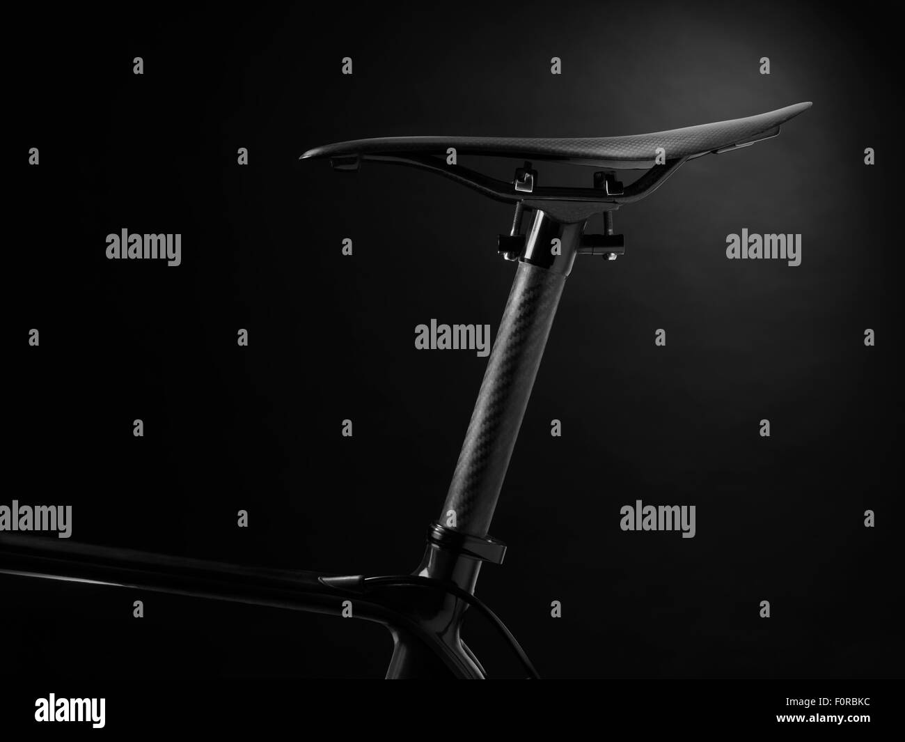 shot of a modern racing bikes seat and section of frame. Lit very ...