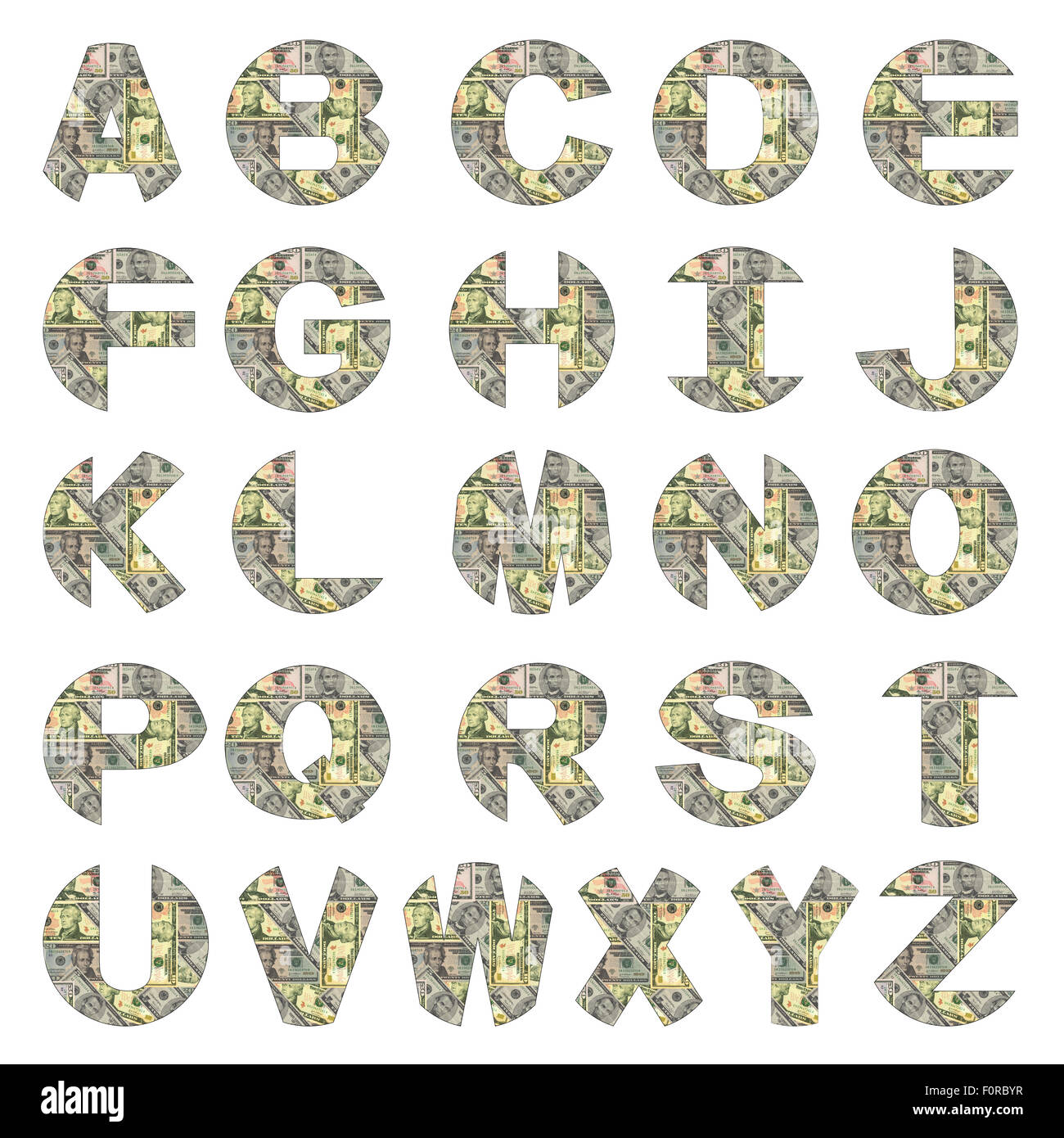 American dollar alphabet illustration Stock Photo - Alamy