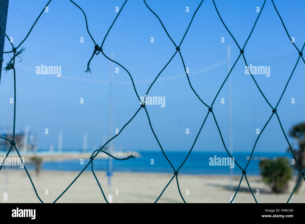 San Vito Chietino, Italy. A broken net is seen in San Vito Chietino ...