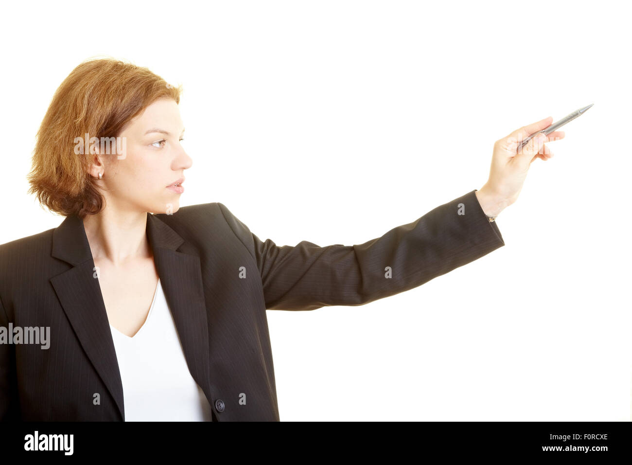 Business woman pointing cutout hi-res stock photography and images - Alamy