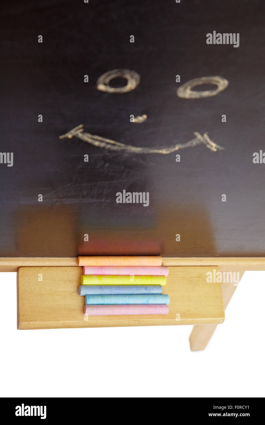 Smiley face on a blackboard Stock Photo - Alamy