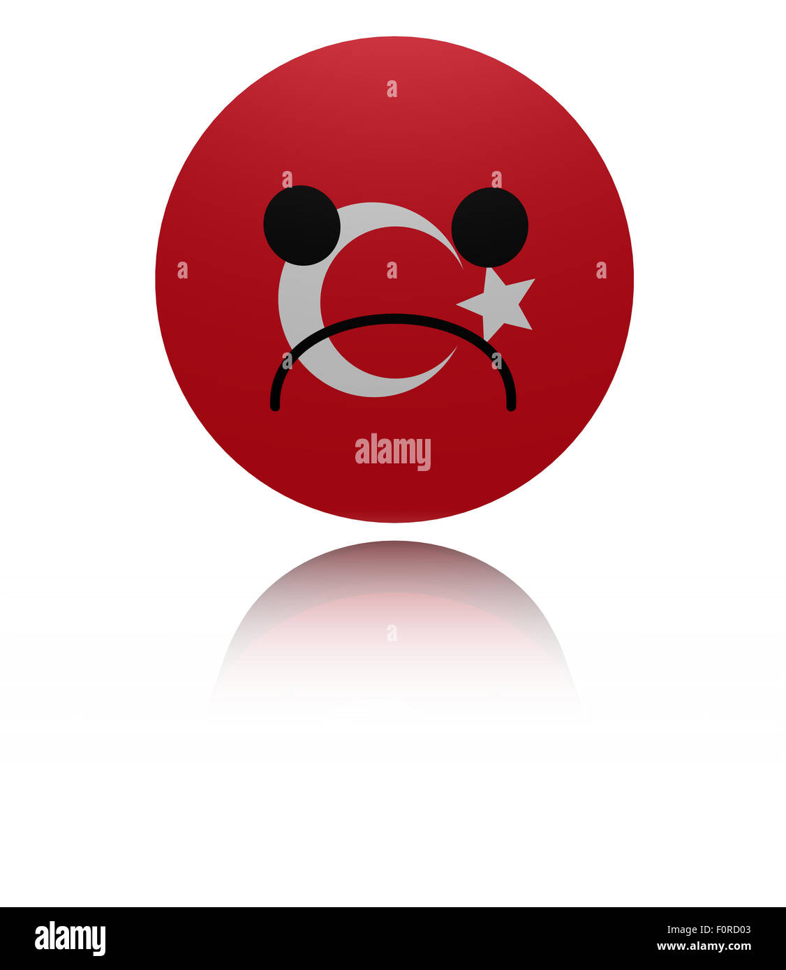 Turkey sad icon with reflection illustration Stock Photo - Alamy