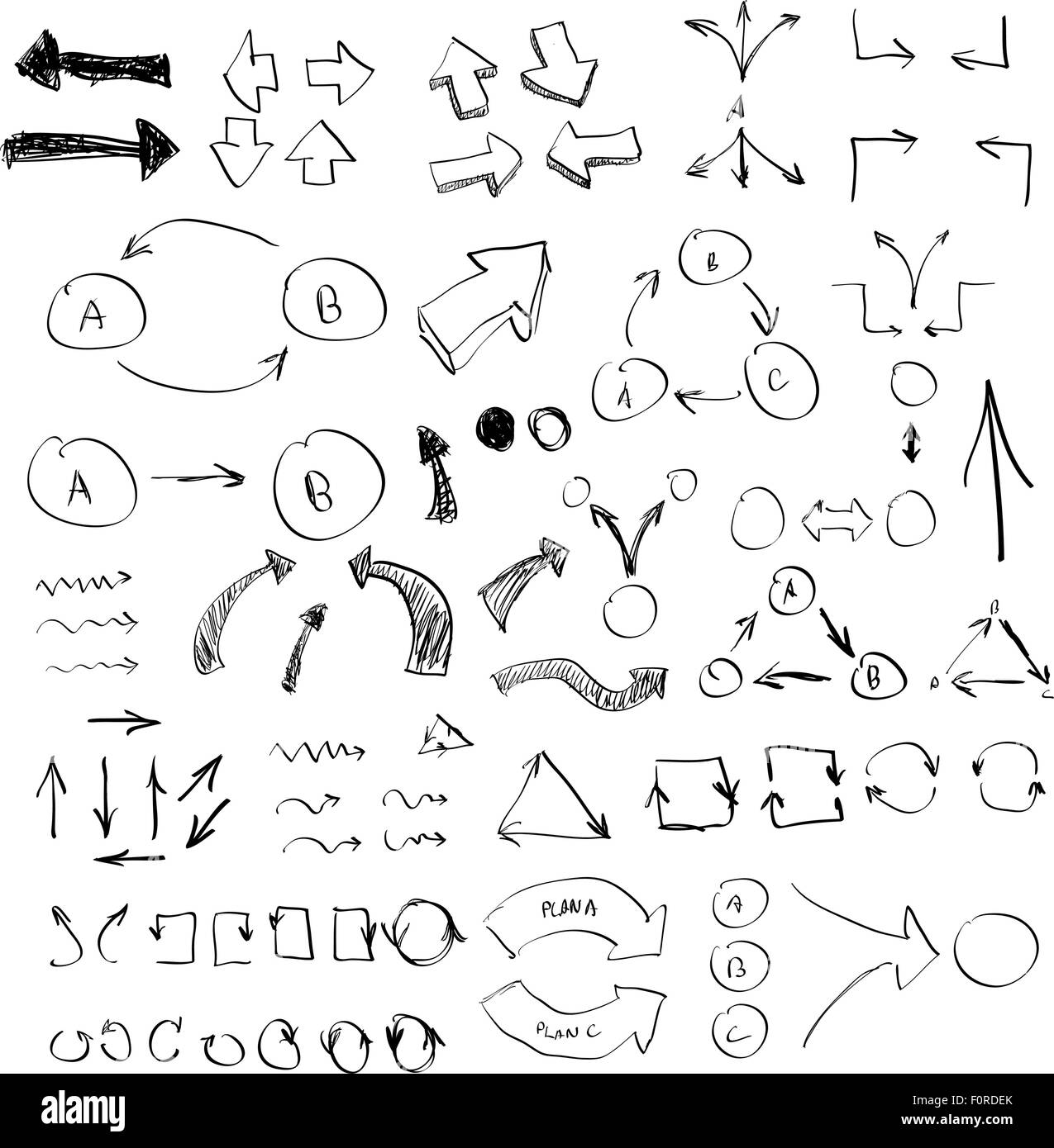 Hand drawn wavy line marker frame Cut Out Stock Images & Pictures - Alamy