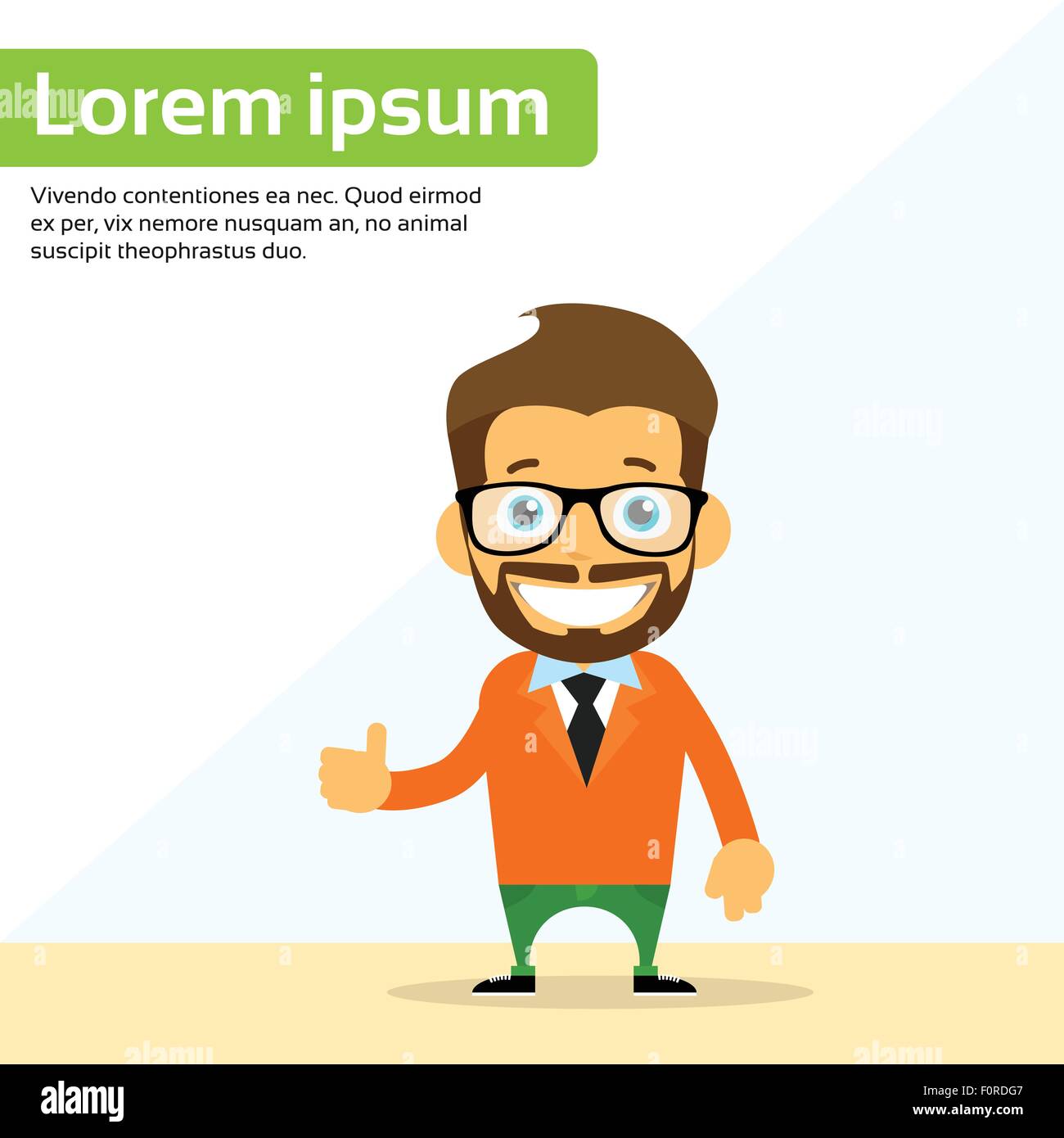 Cartoon Man Hand Shake Welcome Gesture Smile Person Character Stock ...