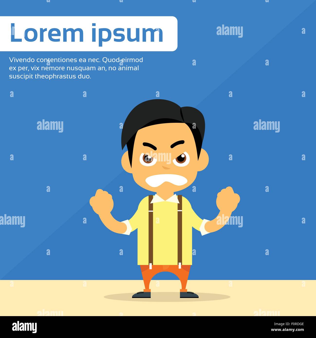 Angry Cartoon Person Negative Emotion Character Man Stock Vector Image ...