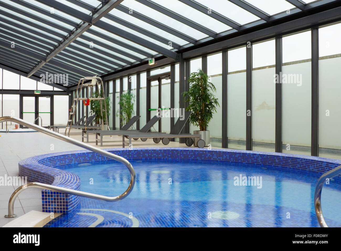 hydromassage pool with water in Hotel Leisure Center Interior Stock ...