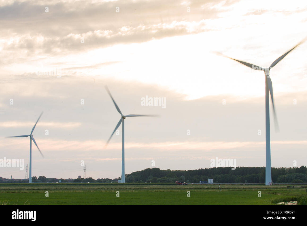 Alphen aan den Rijn - Wind turbines are seen in the landscape Stock ...