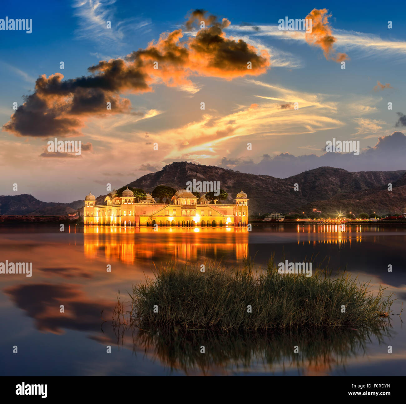 The Palace Jal Mahal at sunrise. Jal Mahal (Water Palace) was built ...