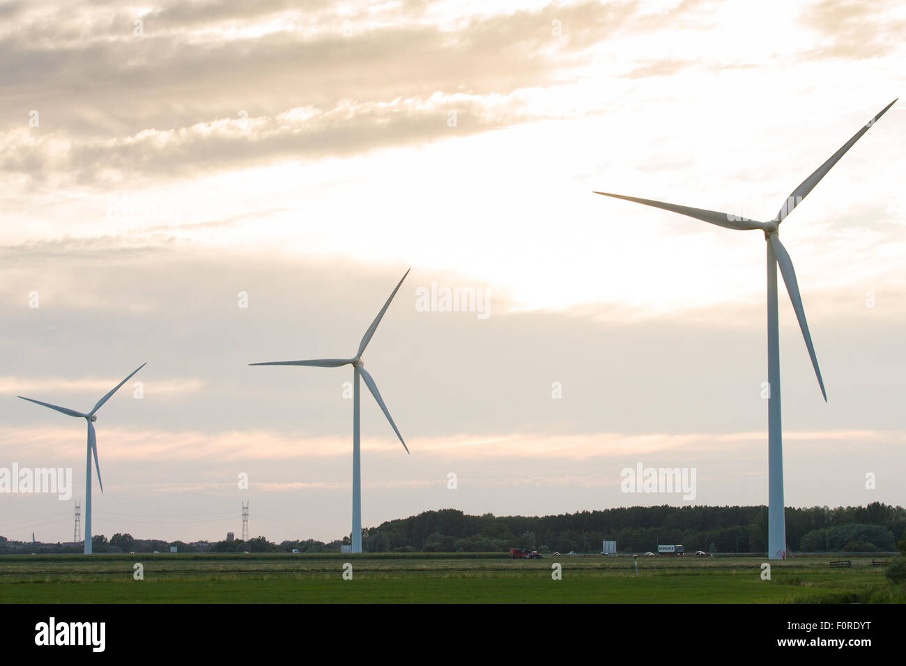 Alphen aan den Rijn - Wind turbines are seen in the landscape Stock ...