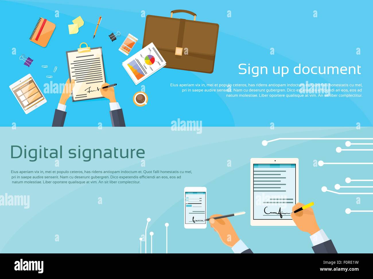 Contract Sign Up Paper Document Businessman Agreement Digital Signature ...