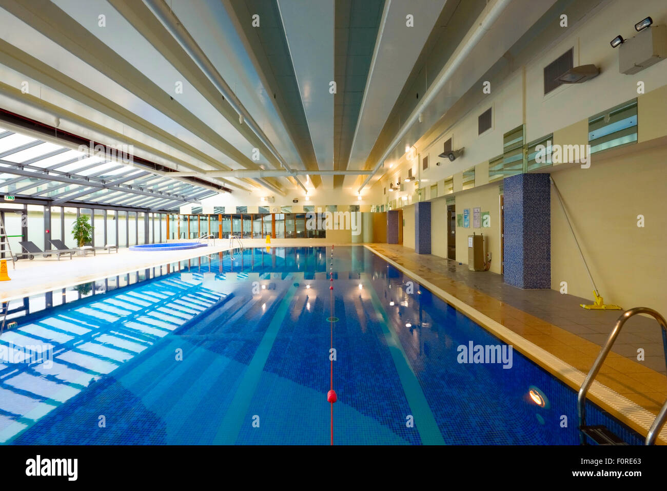 swimming pool in Hotel Leisure Center Interior Stock Photo - Alamy