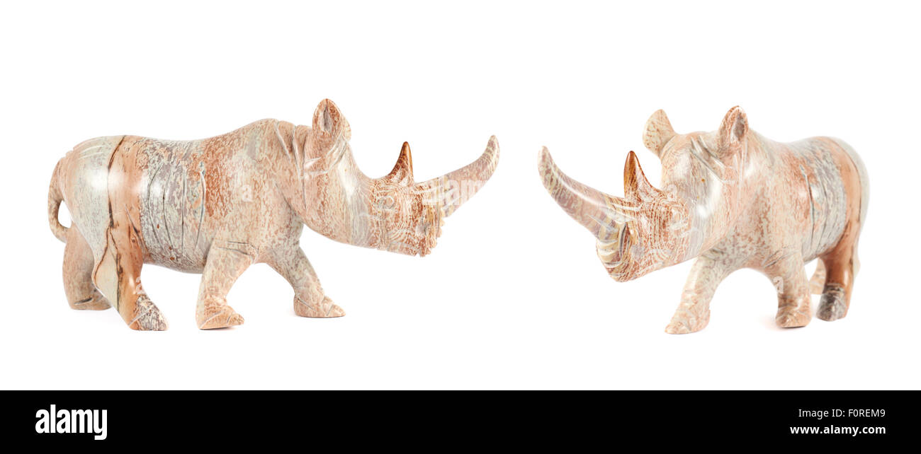 Rhinoceros rhino sculpture isolated Stock Photo - Alamy