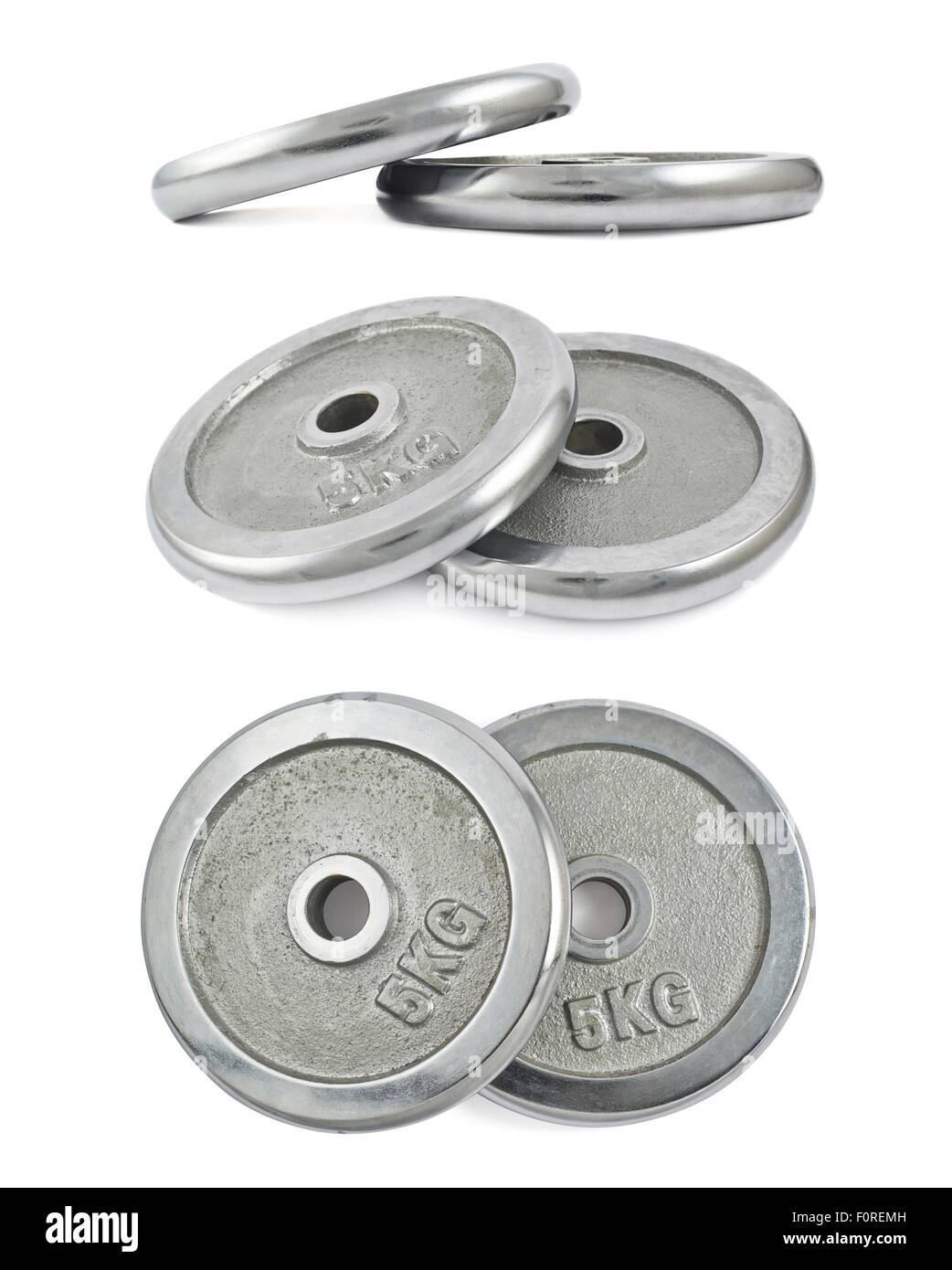 Metal barbell plates isolated Stock Photo - Alamy