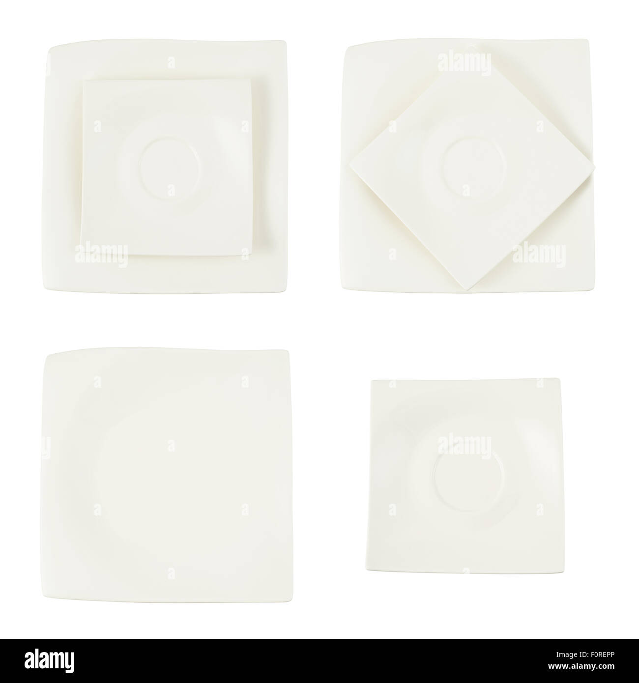 Square ceramic plate isolated Stock Photo - Alamy