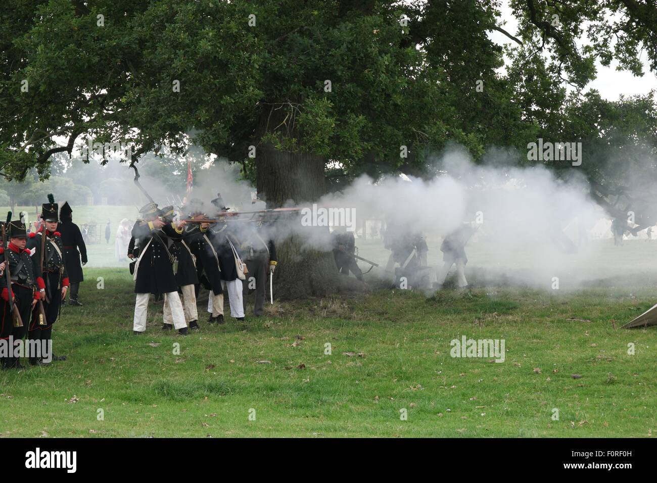 Historical re-creation with characters in period costume to recreate ...