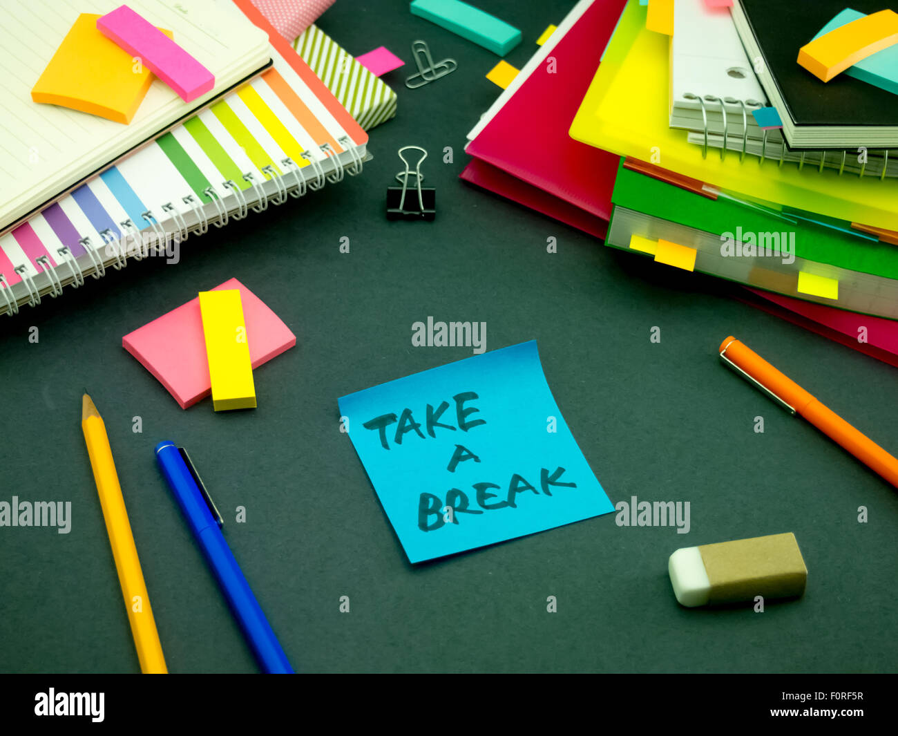 Somebody Left the Message on Your Working Desk; Take A Break Stock ...