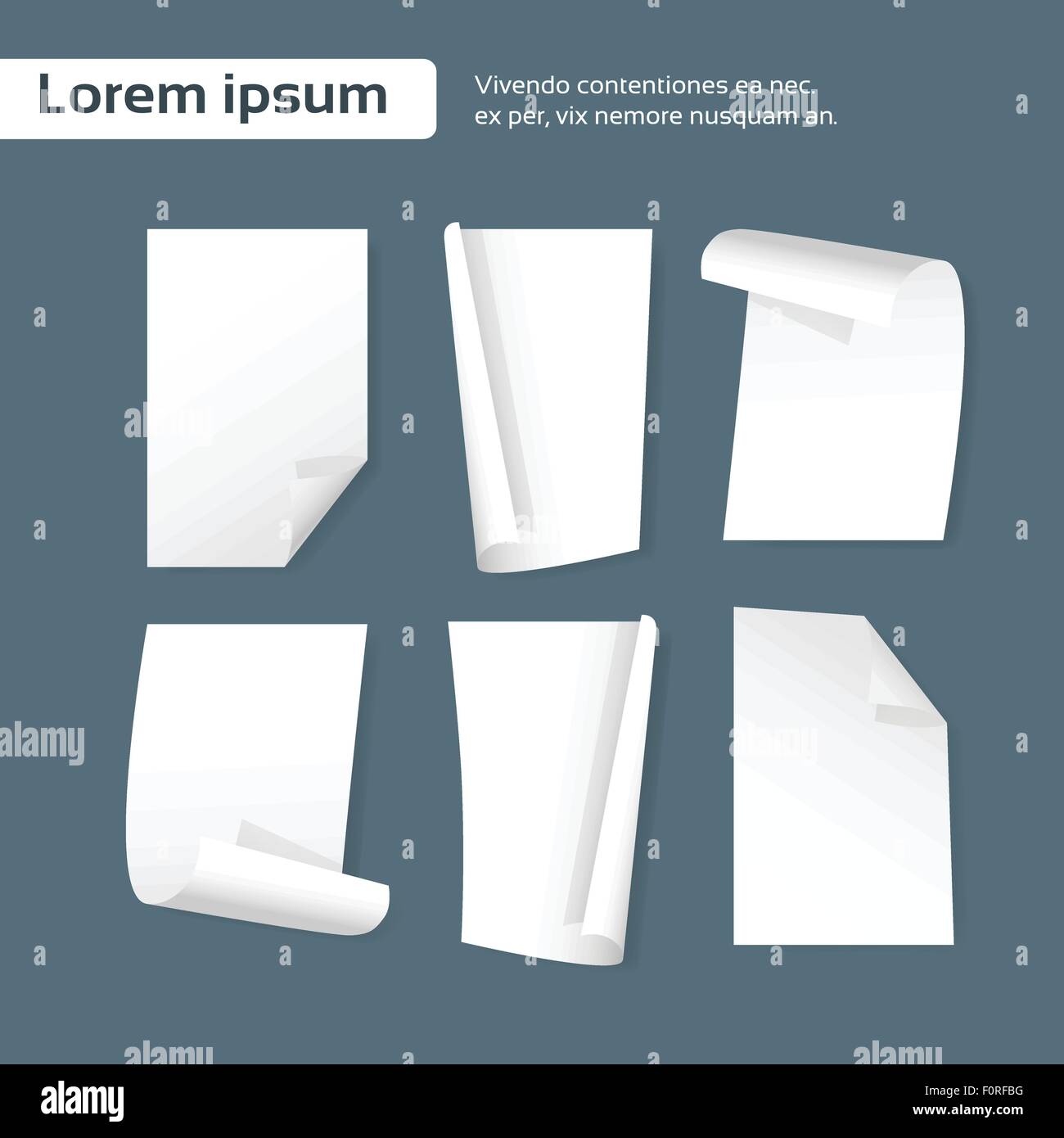 Blank Paper Sheet Curl Corner, Empty Page Set Stock Vector Image & Art ...