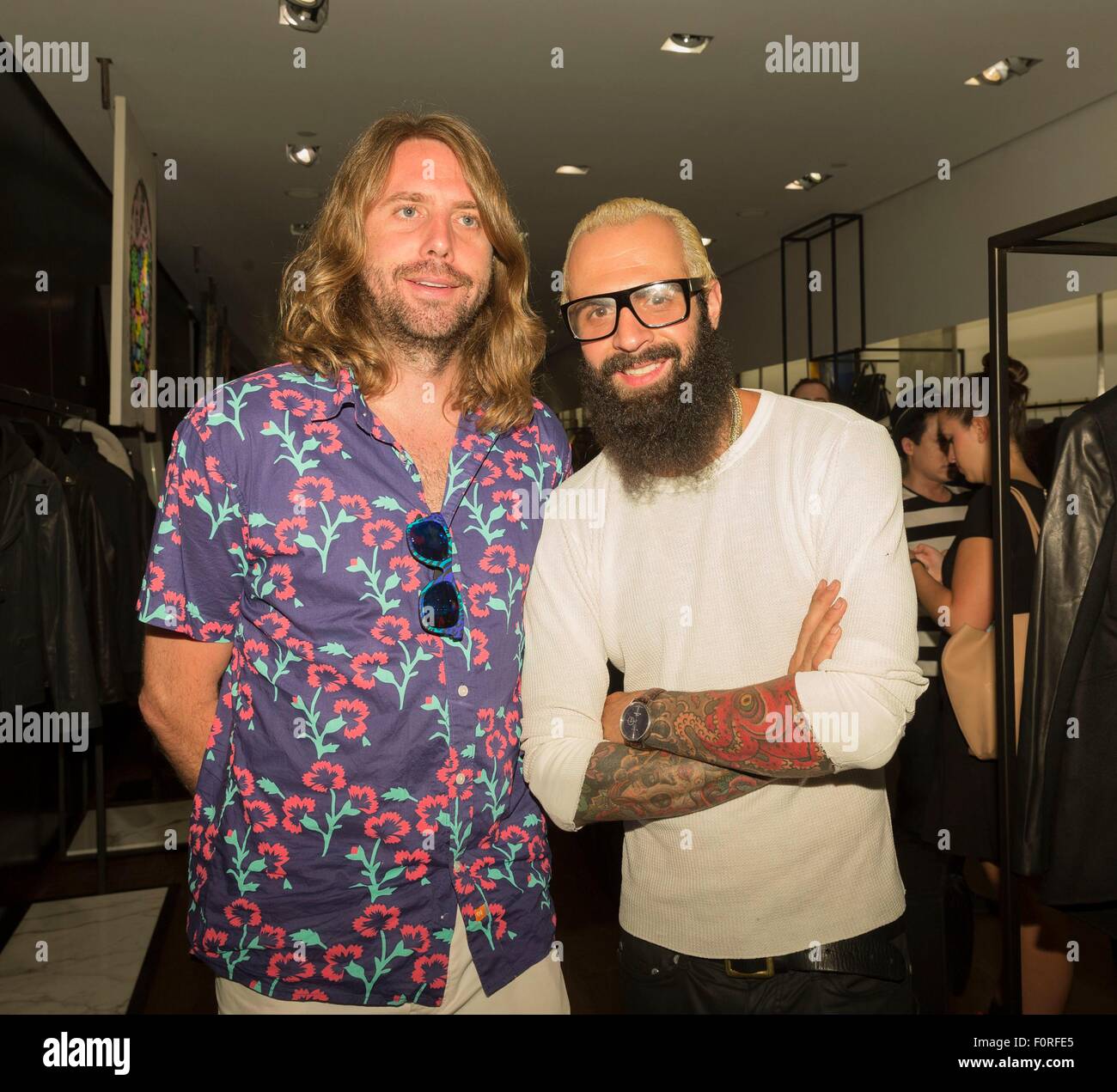New York, NY, USA. 19th Aug, 2015. Brett David, Kyle O'Brien in ...