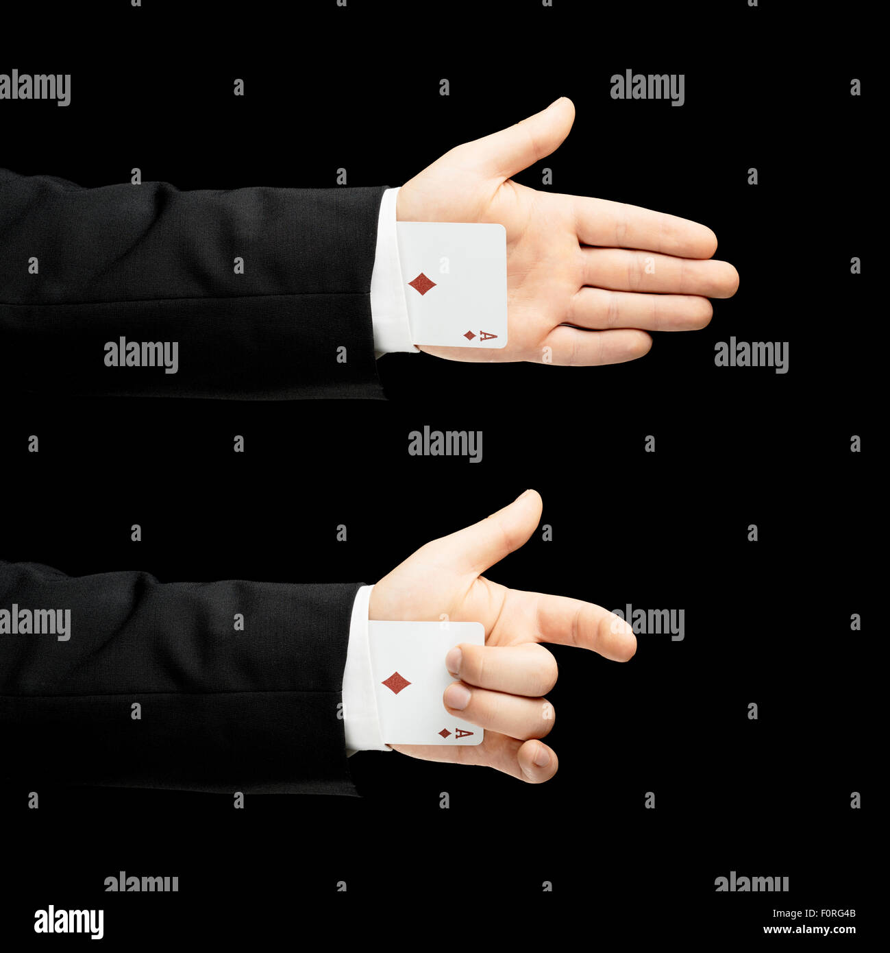 Caucasian male hand in a business suit isolated Stock Photo - Alamy