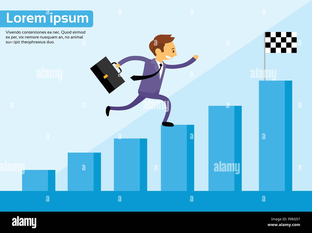 Businessman Run Financial Bar Graph Cartoon Stock Vector Image & Art ...