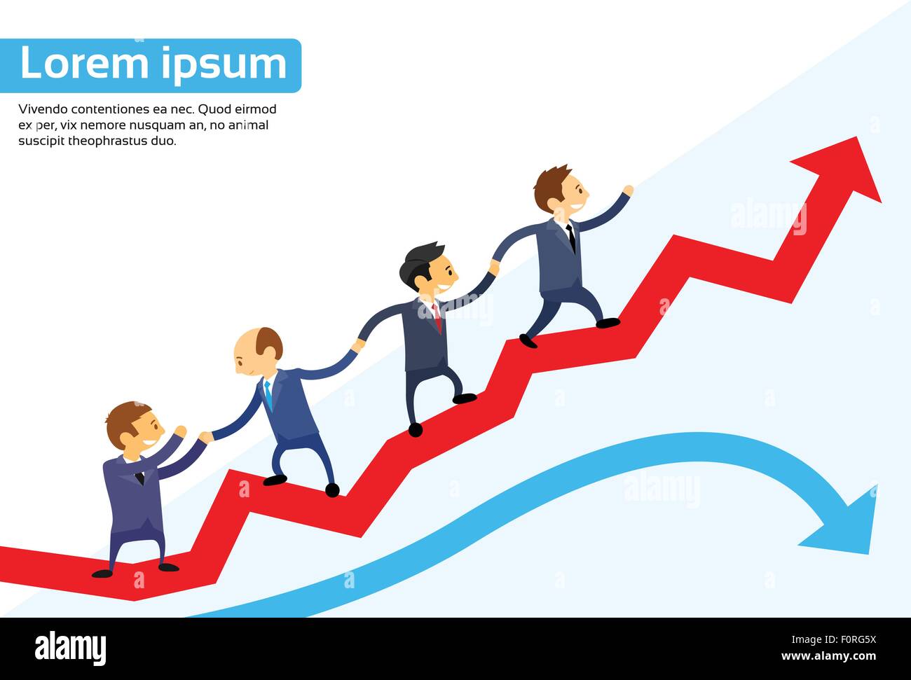 Business People Running Red Arrow Graph Stock Vector Image & Art - Alamy