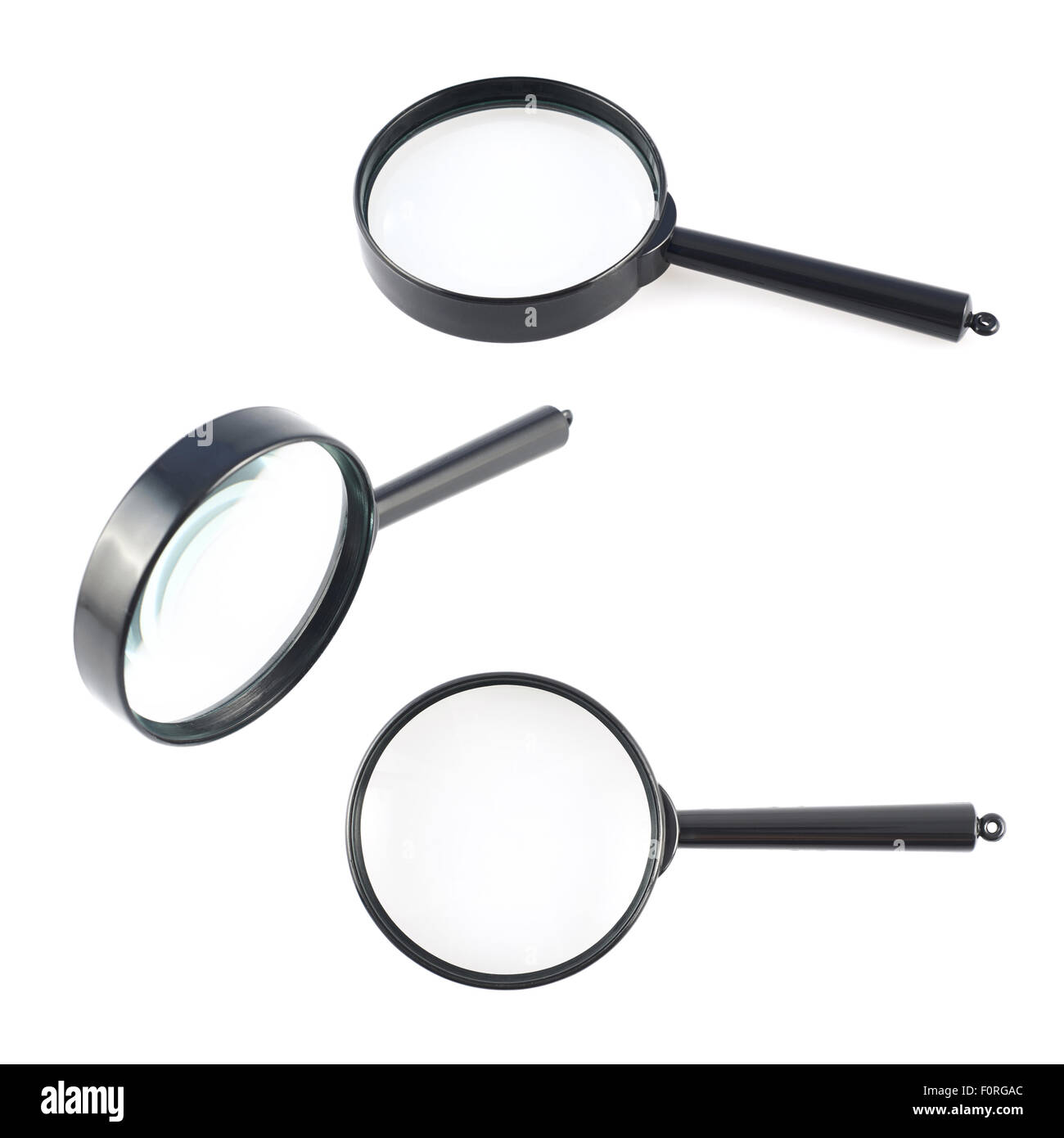 Black office magnifying glass Stock Photo - Alamy