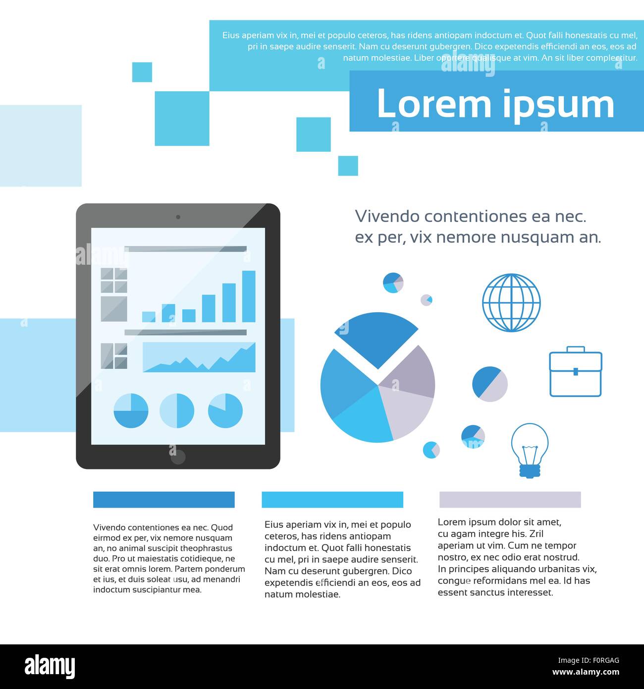 Tablet Finance Chart Infographics Web Page Layout Template Stock Vector ...