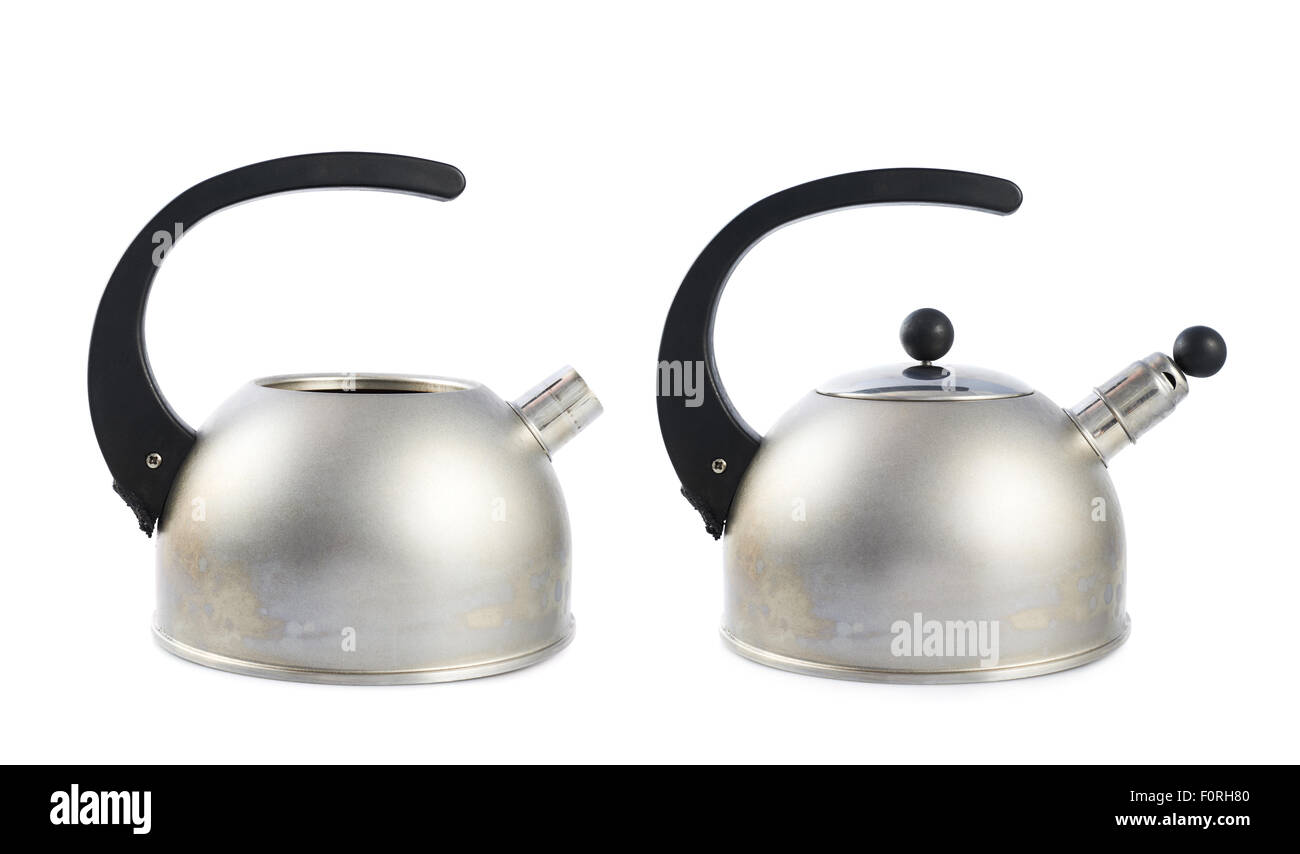 Old metal stovetop kettle isolated Stock Photo - Alamy