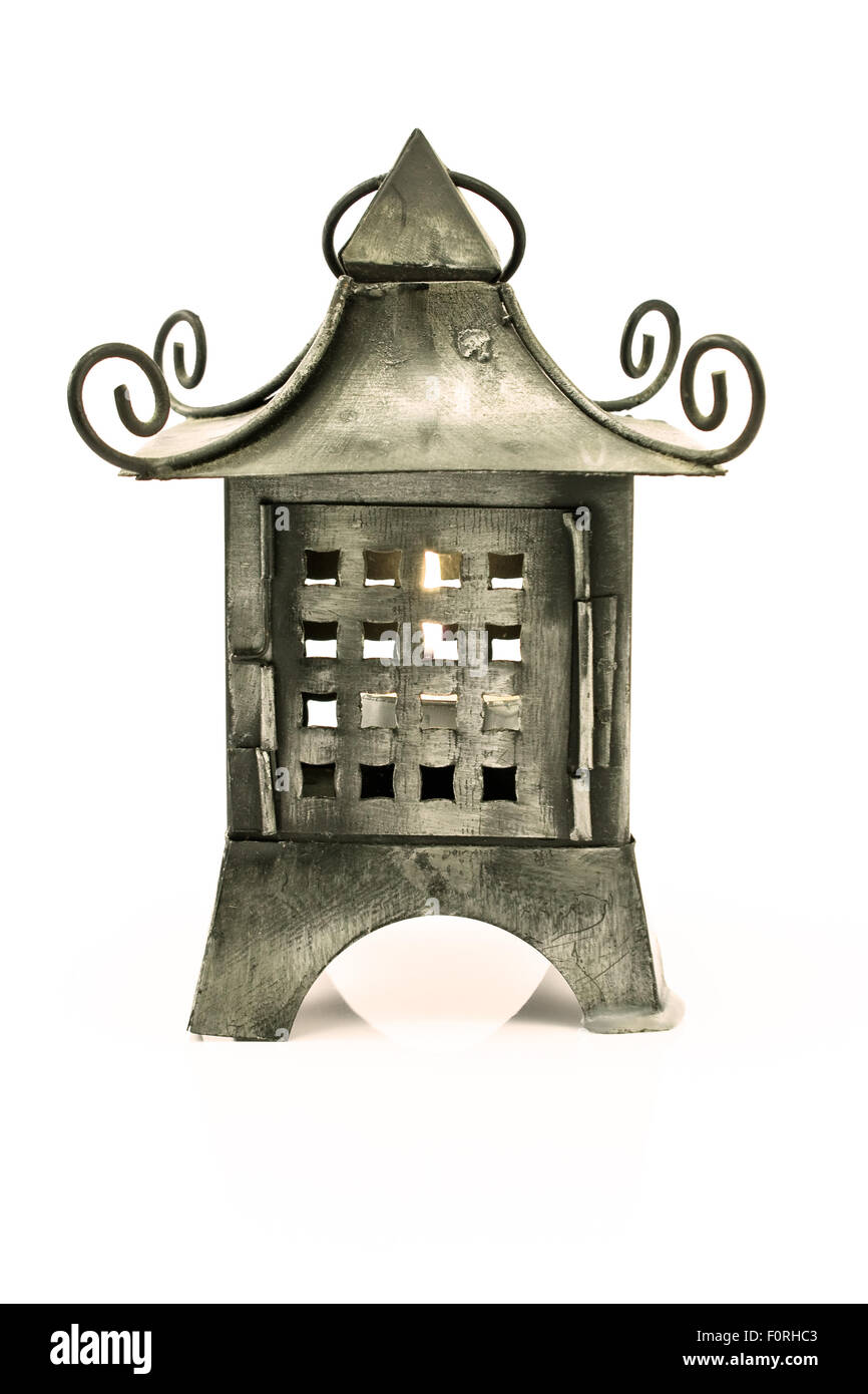Old Lantern isolated on white Stock Photo - Alamy