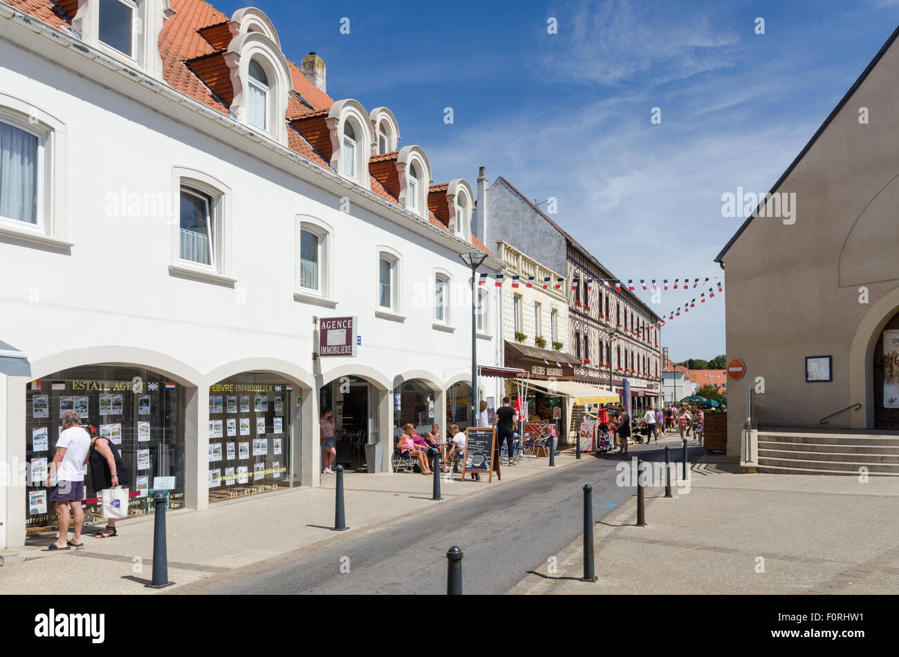 Wissant town centre in Normandy Stock Photo - Alamy