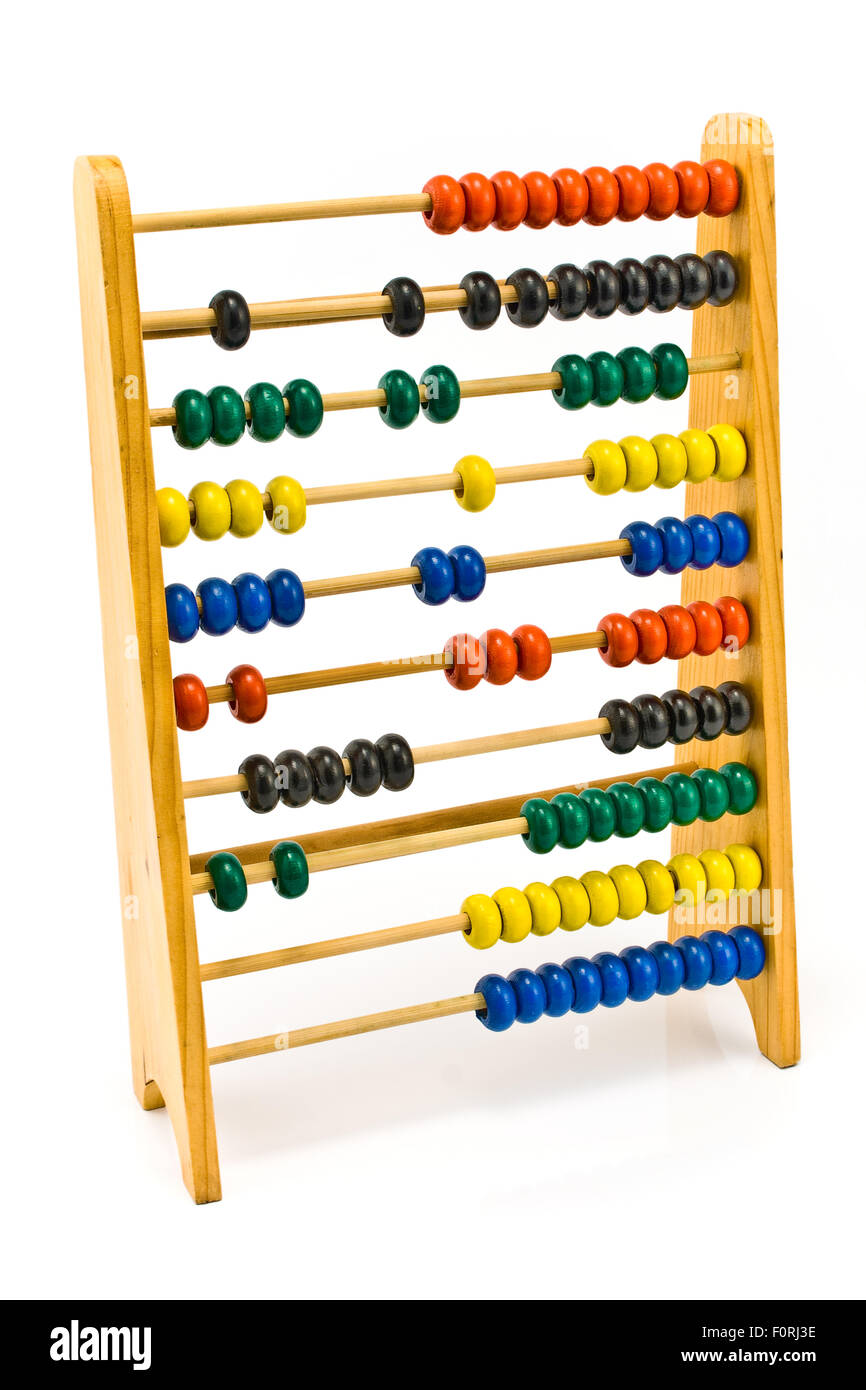 Colorful Abacus isolated on white Stock Photo - Alamy
