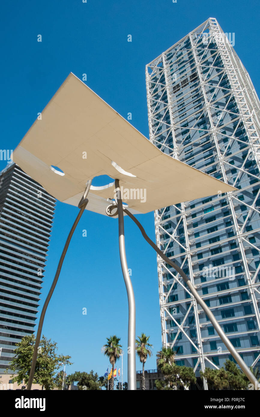 Art,artwork on public display in Olimpic area,district, at base of Twin ...