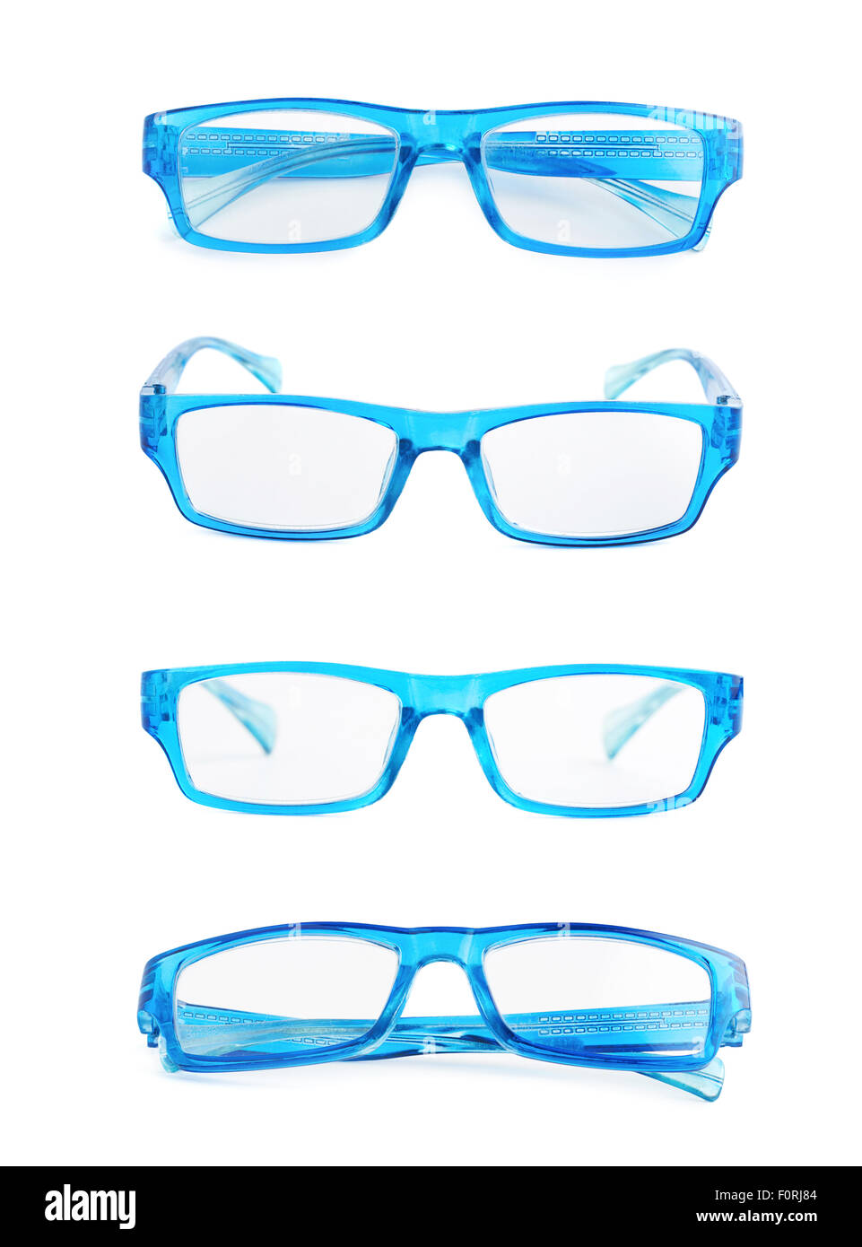 Blue plastic glasses isolated Stock Photo - Alamy